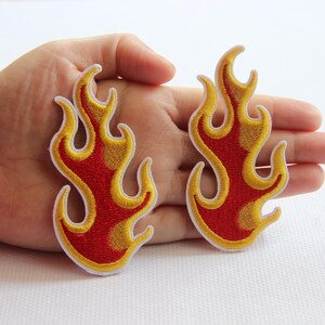 One Pair of Flame Embroidered Applique Patch,embroidery Iron on Flame ...