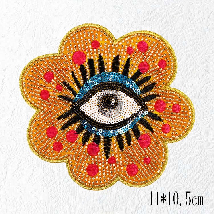 Eye Embroidery Beaded Sequined Applique Patchbeaded Flower | Etsy