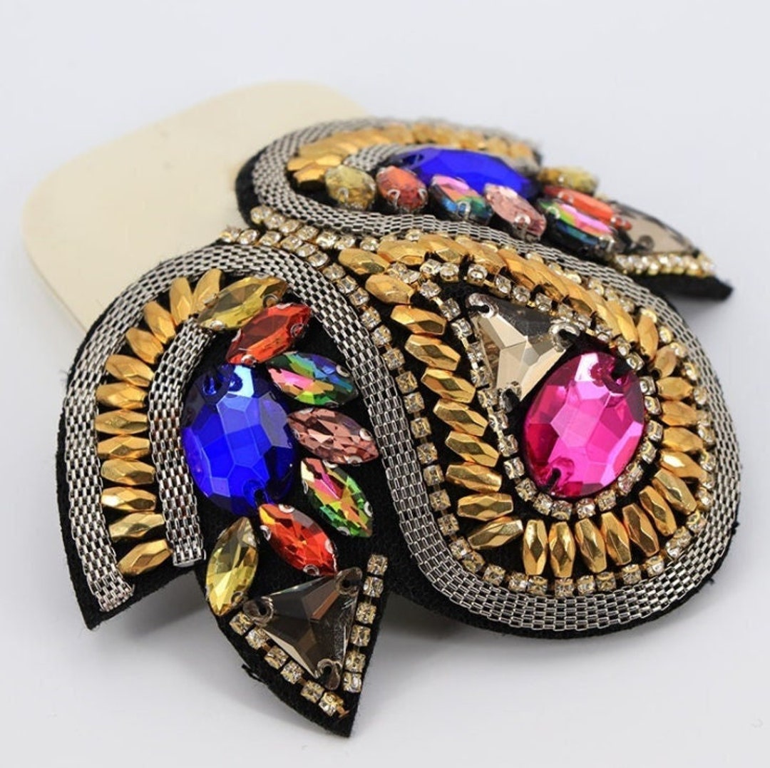 A Pair of Diamond Tassels Epaulet,handmade Shoulder Pad,colorful ...