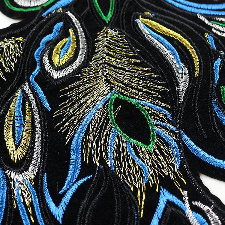 One Pair Large Feather Wings Embroidery Applique - Etsy