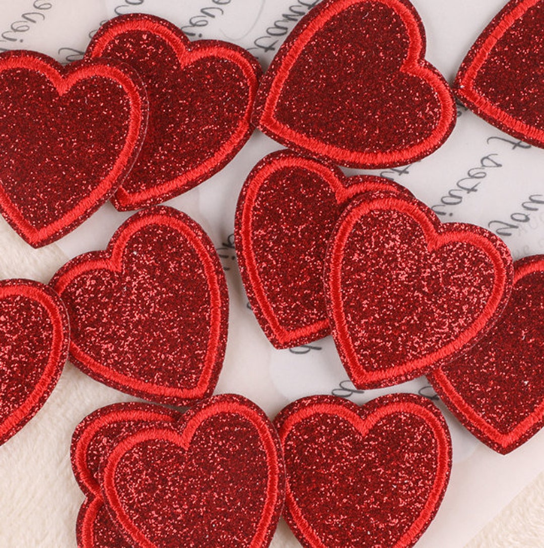 6 Pieces Heart Sequined Embroidery Applique Patch,paillette Patch ...