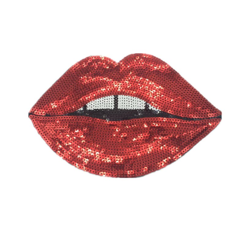 Mouth Sequined Applique PatchPaillette PatchSequins Lip | Etsy