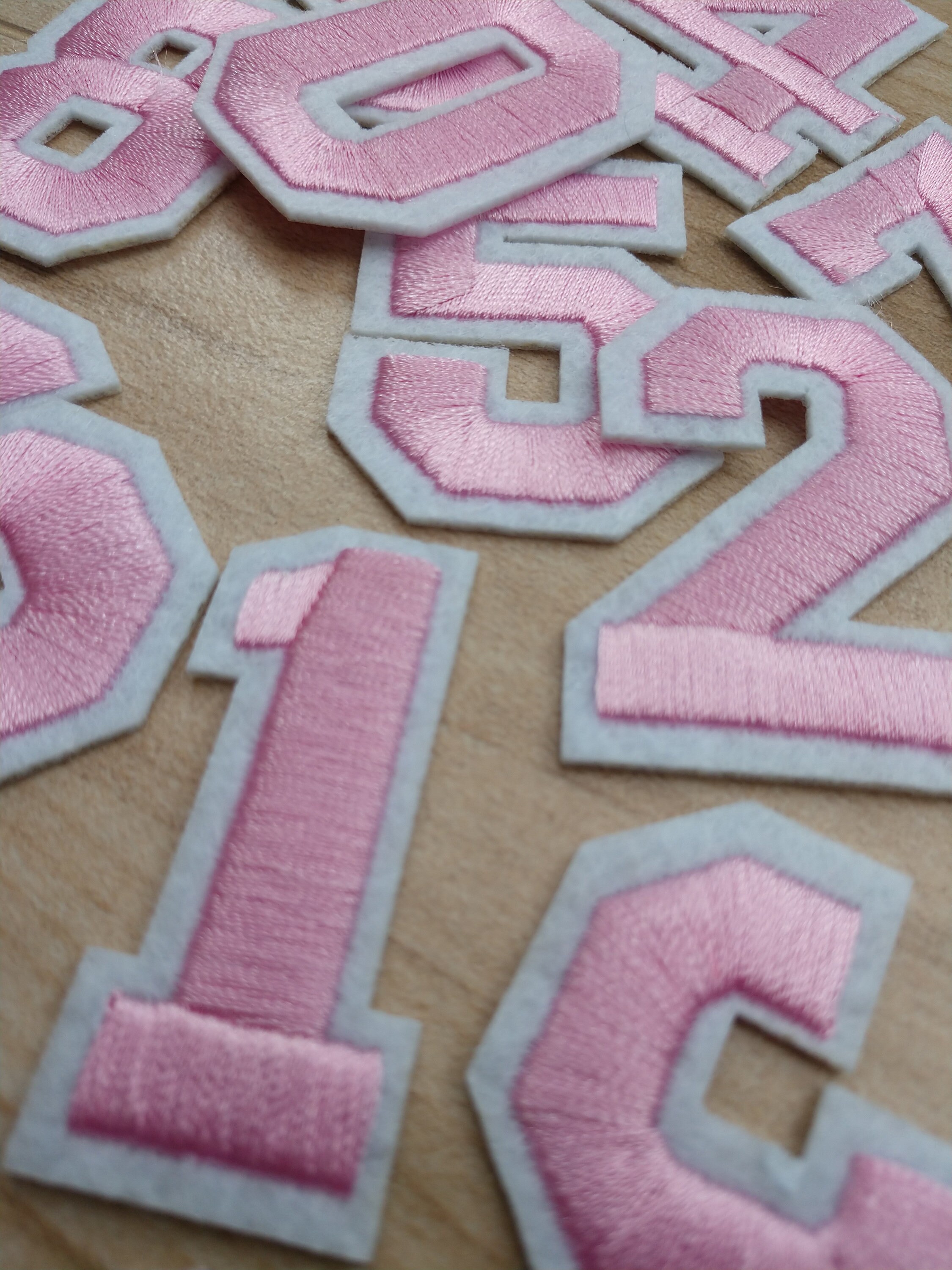 Pink Embroidered Iron on Numbers Applique Patch,iron on Numerals Patch ...