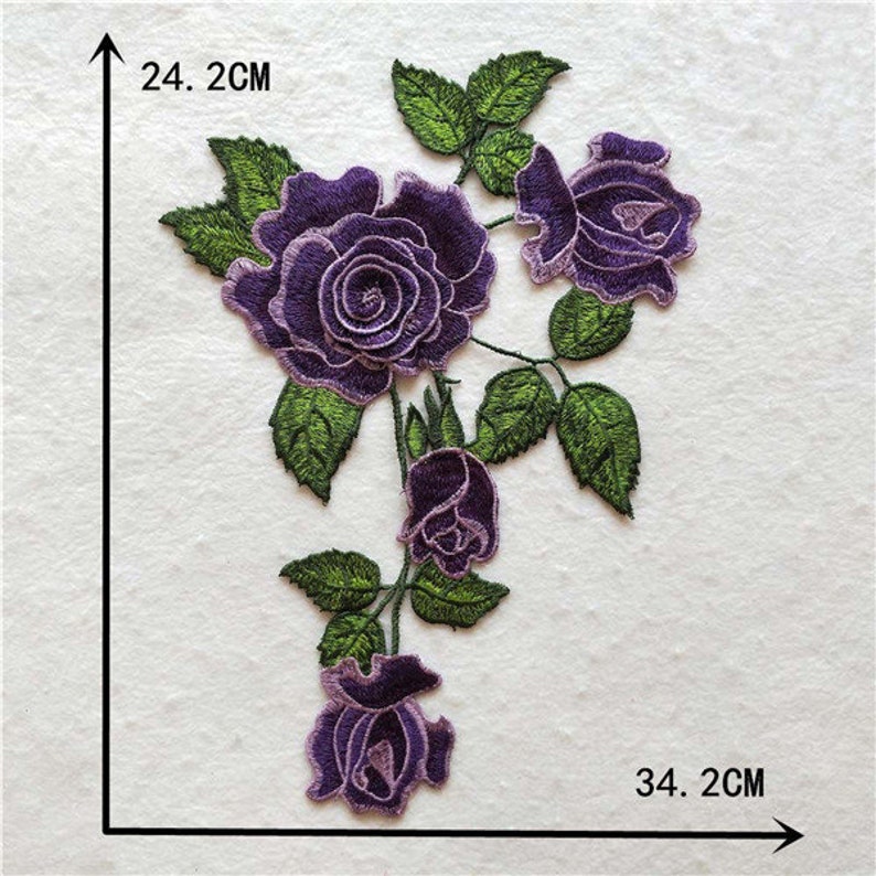 Delicate Embroidered Red or Blue 3D Flowers Applique Patch,vintage ...