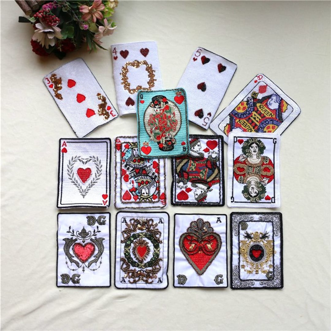 Playing Cards Sequined Applique Patch,paillette Patch,sequins Patch ...
