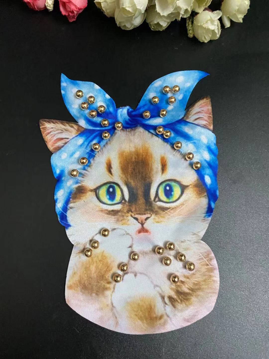 Cute Cat Embroidery Applique Patch,embroideried Cat Patch Supplies for ...