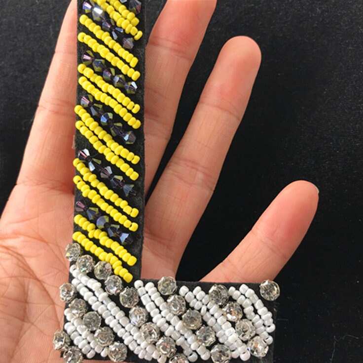 LOVE Embroidery Beaded Letter Sequined Applique | Etsy