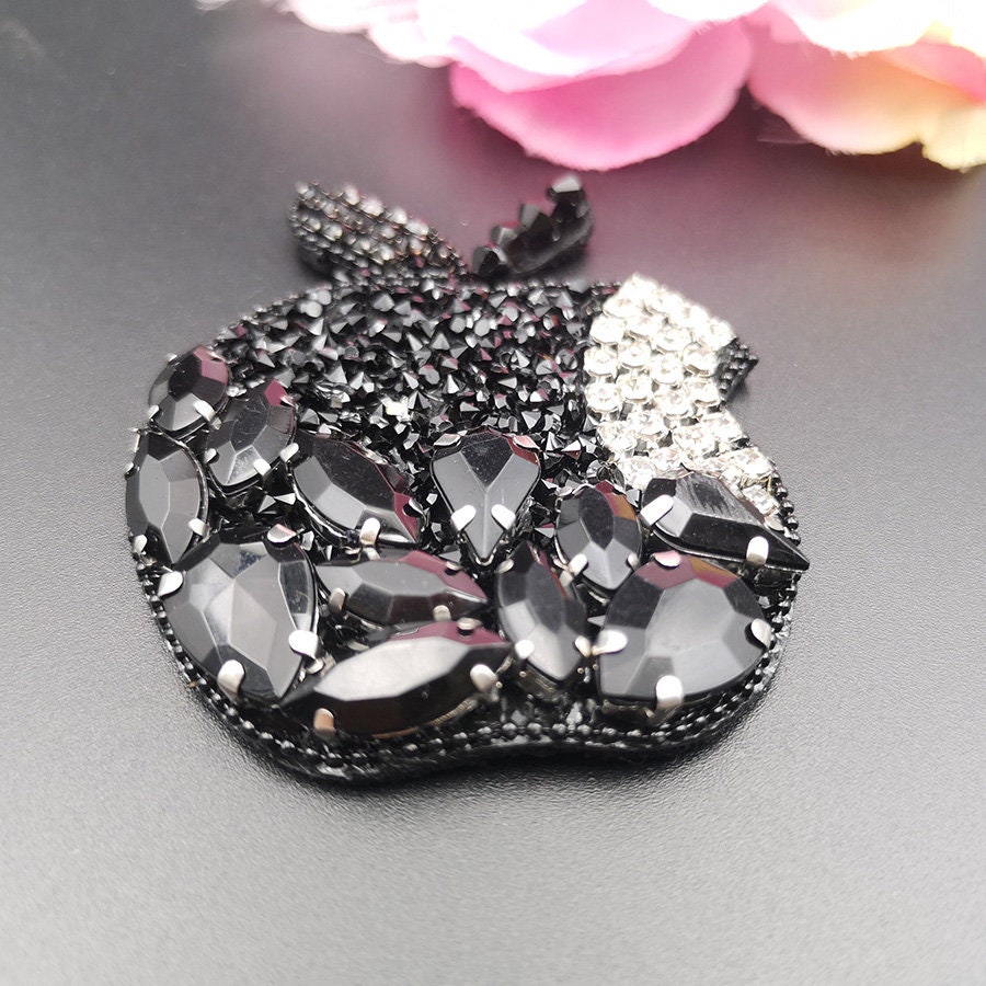 Delicate Apple Embroidery Rhinestone Sequins Applique Patch,beaded ...