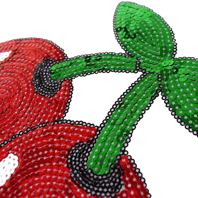 Red Cherry Sequined Applique Patchpaillette Patchsequins - Etsy UK