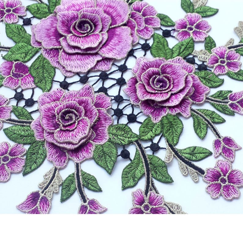 Delicate Embroidered 3D Floral Applique Patchvintage Floral | Etsy