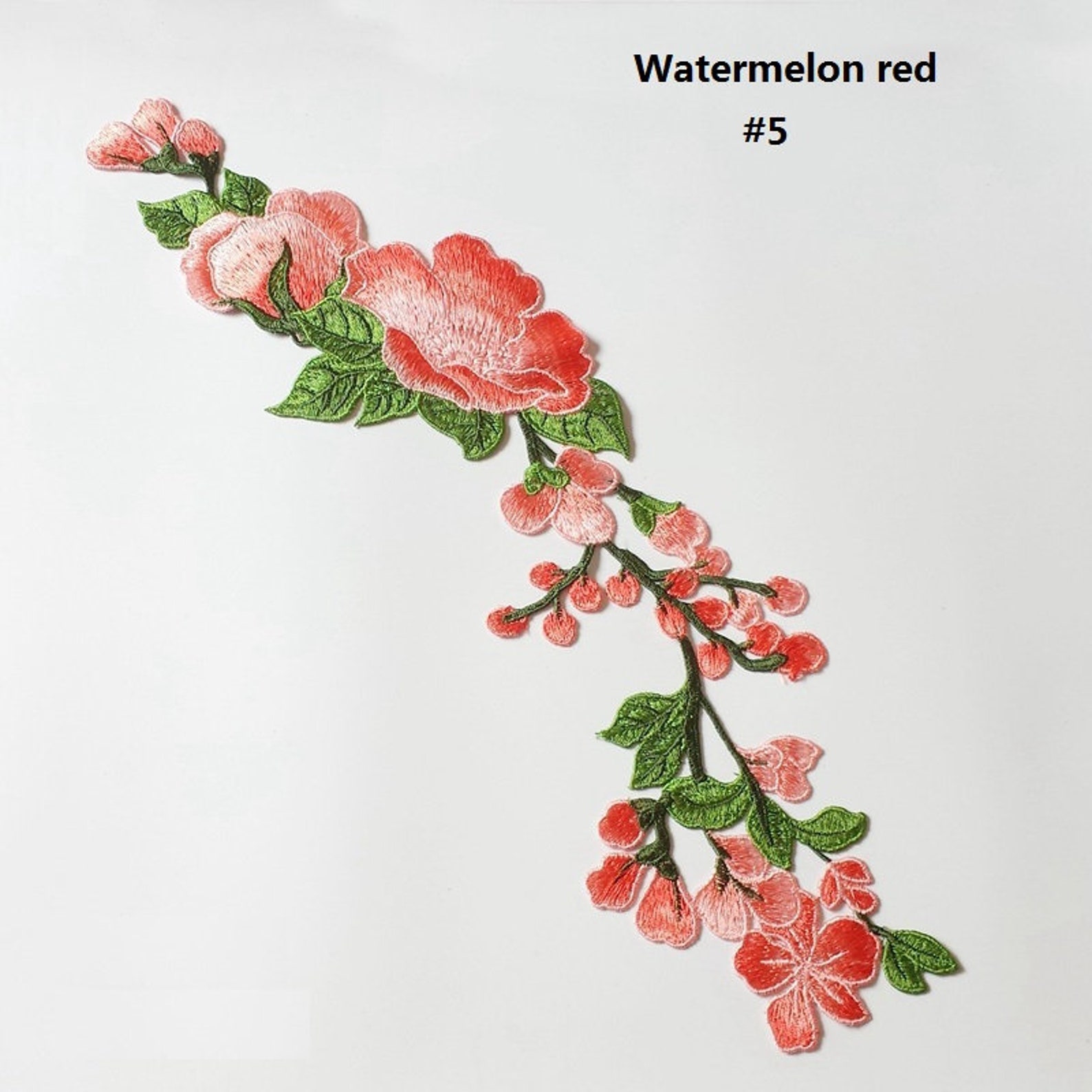 Delicate Embroidered Pink Floral Applique Patchvintage Floral - Etsy