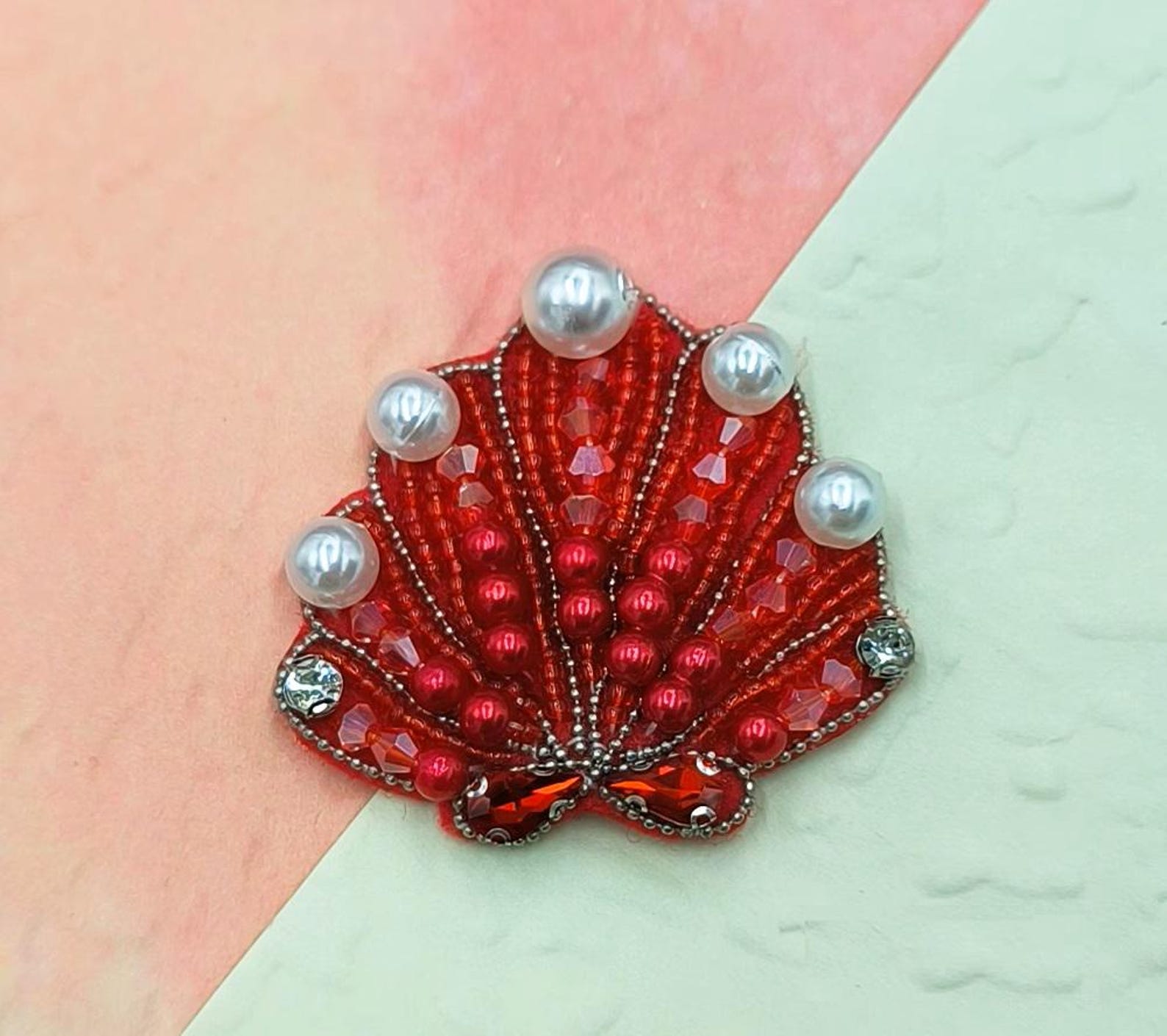 Delicate Shell Embroidery Rhinestone Applique Patch,beaded Shell Patch ...