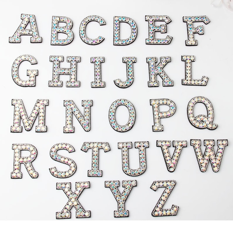Diamond Letters Embroidery Sequined Iron on Applique - Etsy