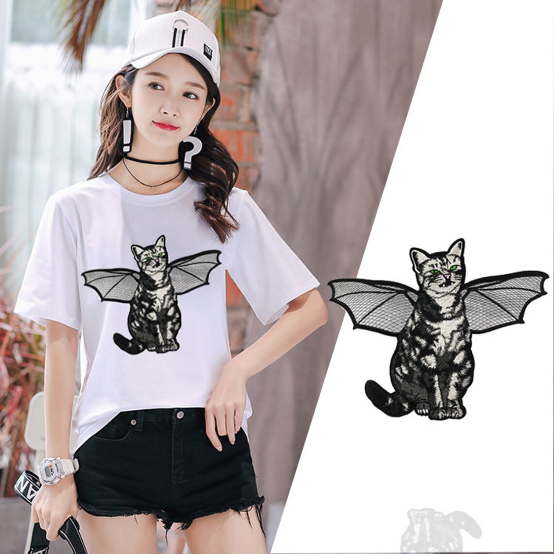 Flying Cat Embroidered Applique Patch,vintage Cat Patch for Clothing or ...