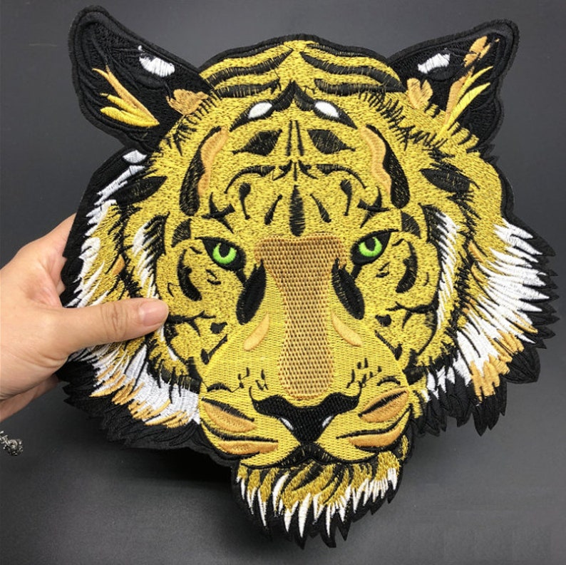 Large Tiger Embroidery Applique Patch,embroidered Tiger Head Patch ...