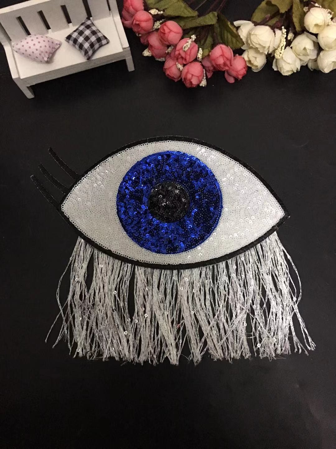 Eye Sequined Applique Patch,paillette Patch,sequins Fringed Eye Patch ...