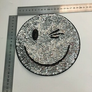 Silver Smile Sequined Applique Patch,paillette Patch,sequins Patch ...