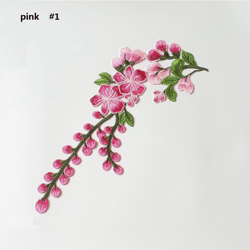 Delicate Embroidered Pink Floral Applique Patchvintage Floral - Etsy