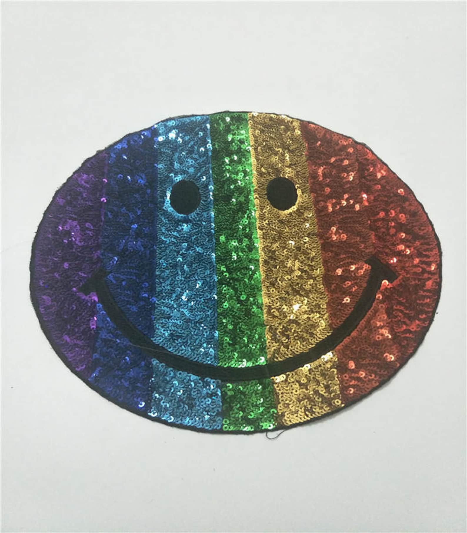 Colorful Smile Faces Sequined Applique Patchpaillette | Etsy