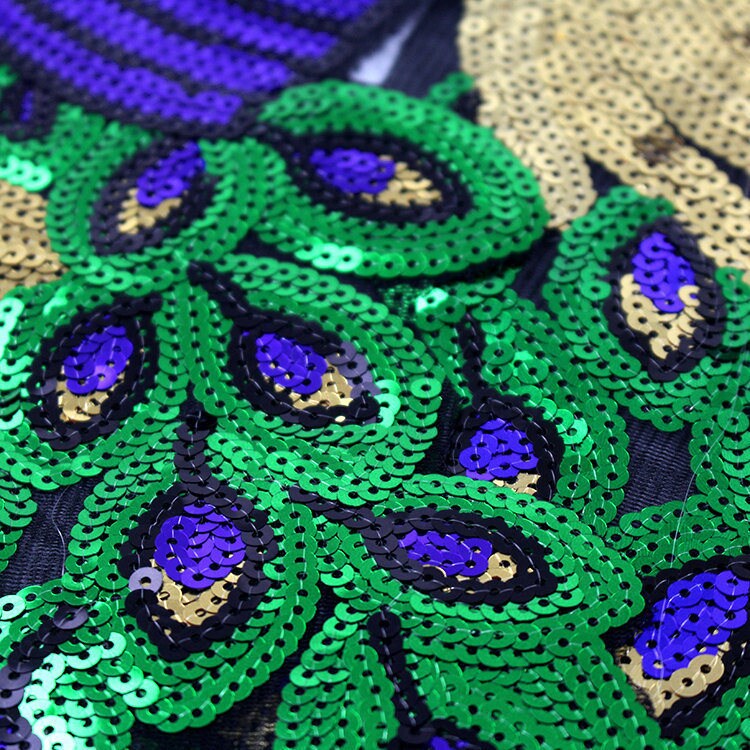 Peacock Sequined Applique Patch,paillette Patch,sequins Patch Supplies ...