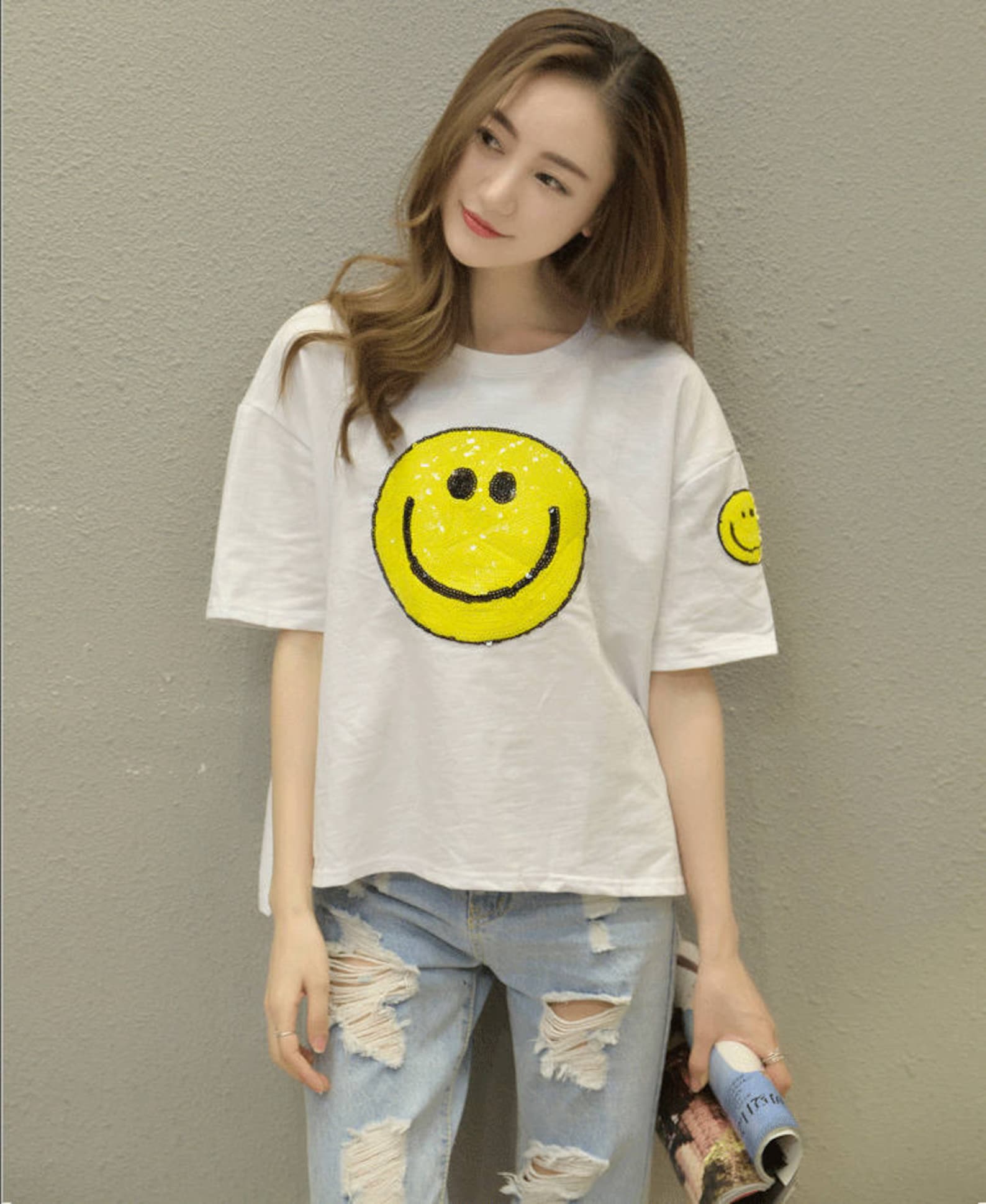 2 Pieces Smile Faces Sequined Applique Patch,paillette Patch,sequins ...