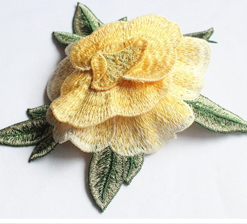 Delicate Embroidered 3D Peony Flowers Applique Patchvintage | Etsy