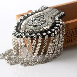 A Pair of Tassels Diamond Epaulet,handmade Shoulder Pad,studs Shoulder ...
