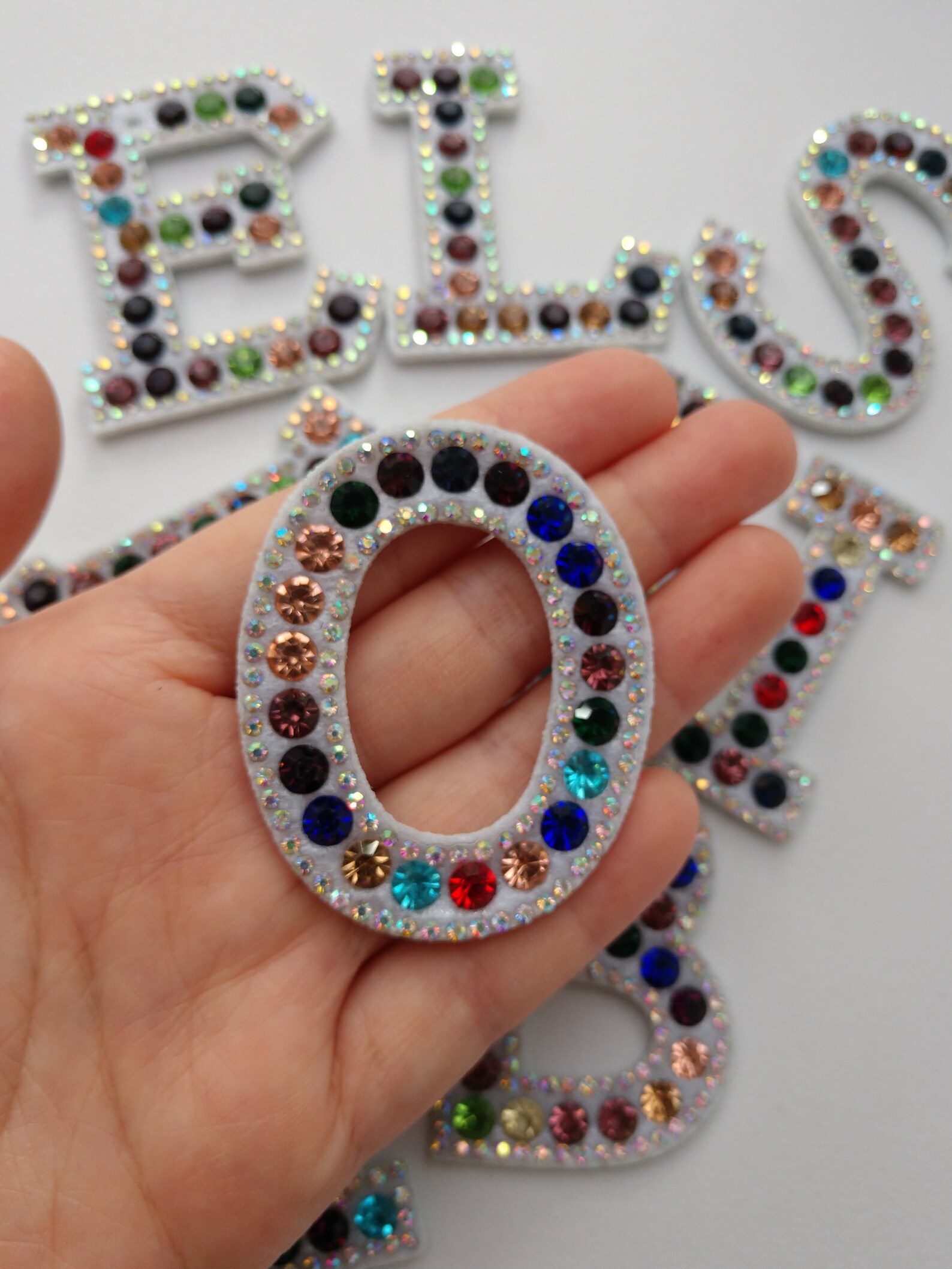 Colorful Diamond and Rhinestone Letters Iron on Applique - Etsy