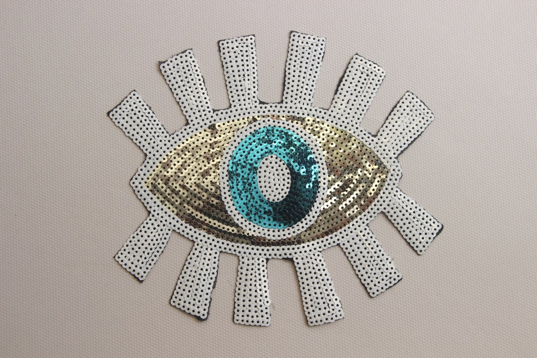 Delicate Eye Sequined Applique Patch,paillette Patch,sequins White Eyes ...