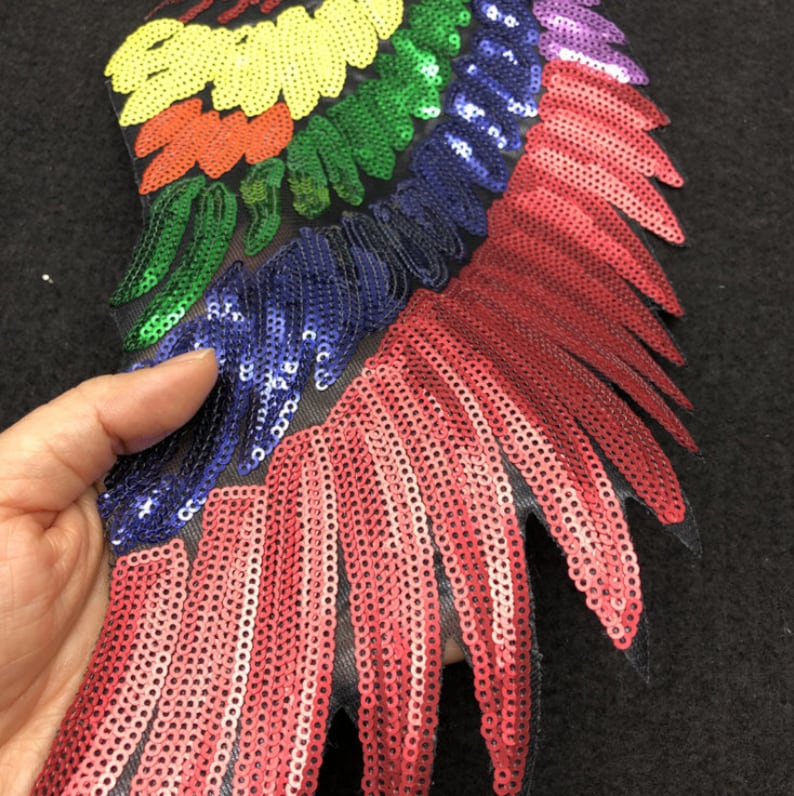 A Pair of Wing Sequined Applique Patchpaillette Patchsequins | Etsy