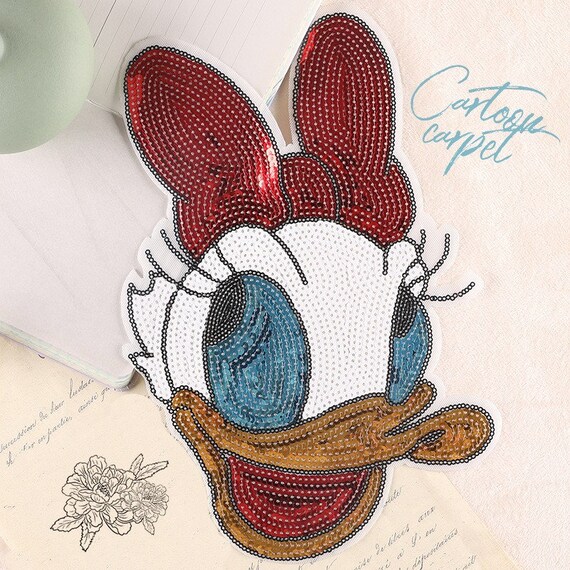 Donald Duck Cartoon Sequined Applique Patchpaillette - Etsy