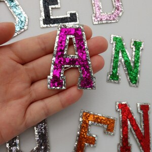 Colorful Letter Sequined Iron on Applique Patch,sequins Iron on ...