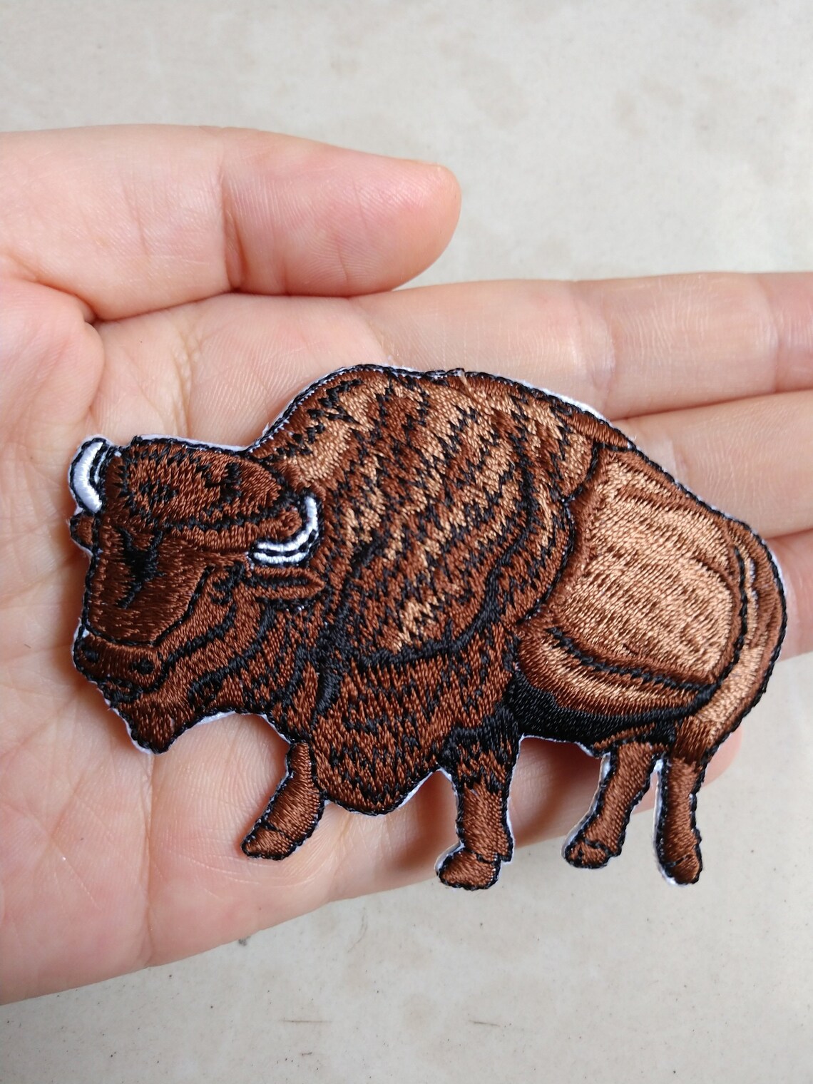 Bison Embroidered Iron on Applique Patch,embroidery Bison Patch for T ...