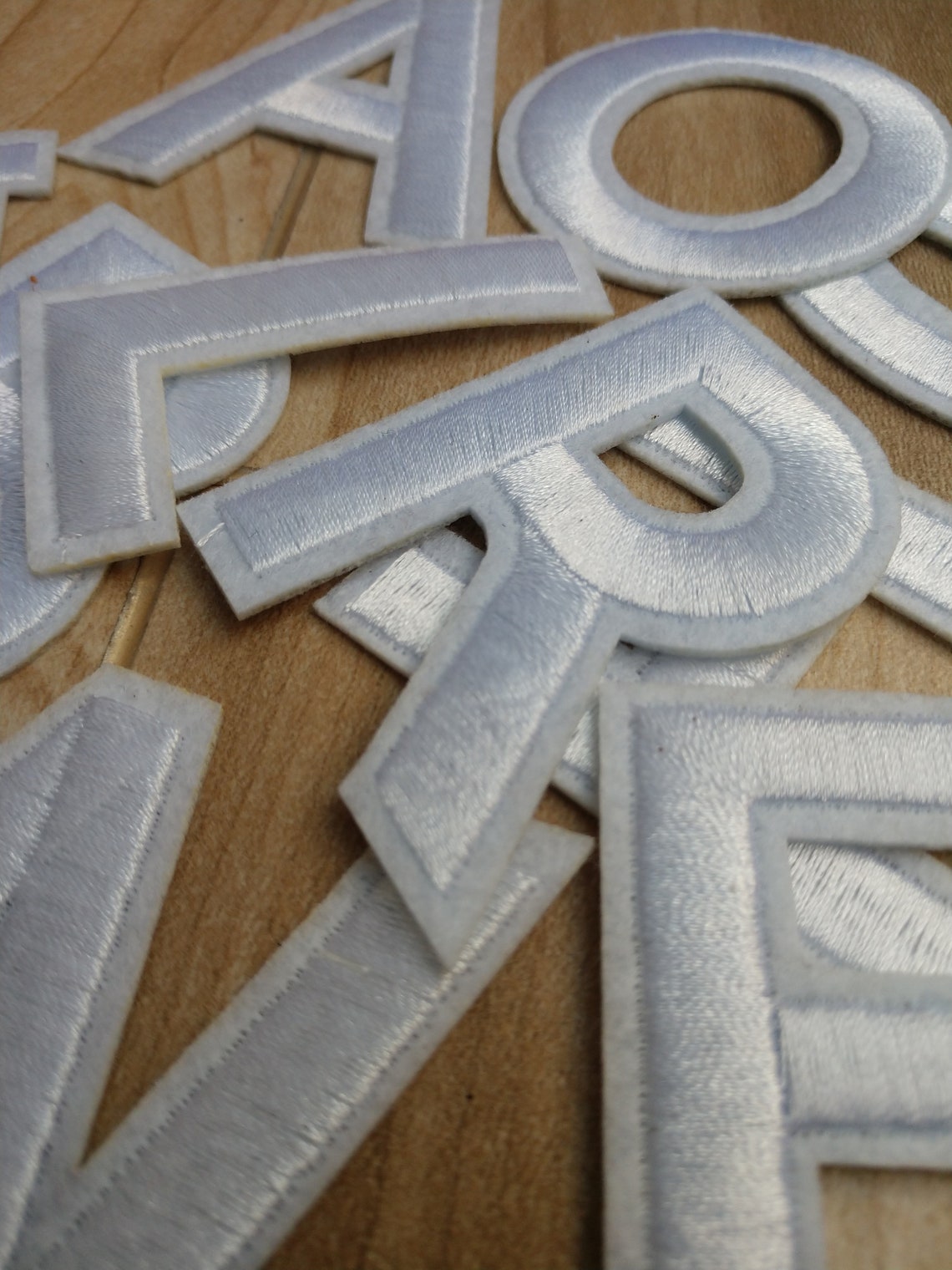 White Embroidered Iron on Letters Applique Patch,iron on Name Letters ...