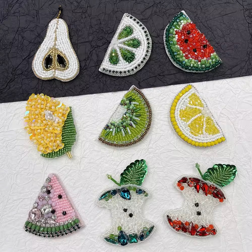 Delicate Embroidery Fruit Sequined Beaded Applique Patch,beaded Fruits ...
