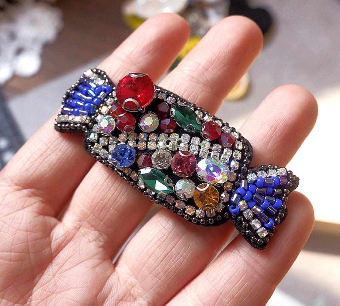 Delicate Embroidery Rhinestone Candy Sequined Applique Patch,beaded ...