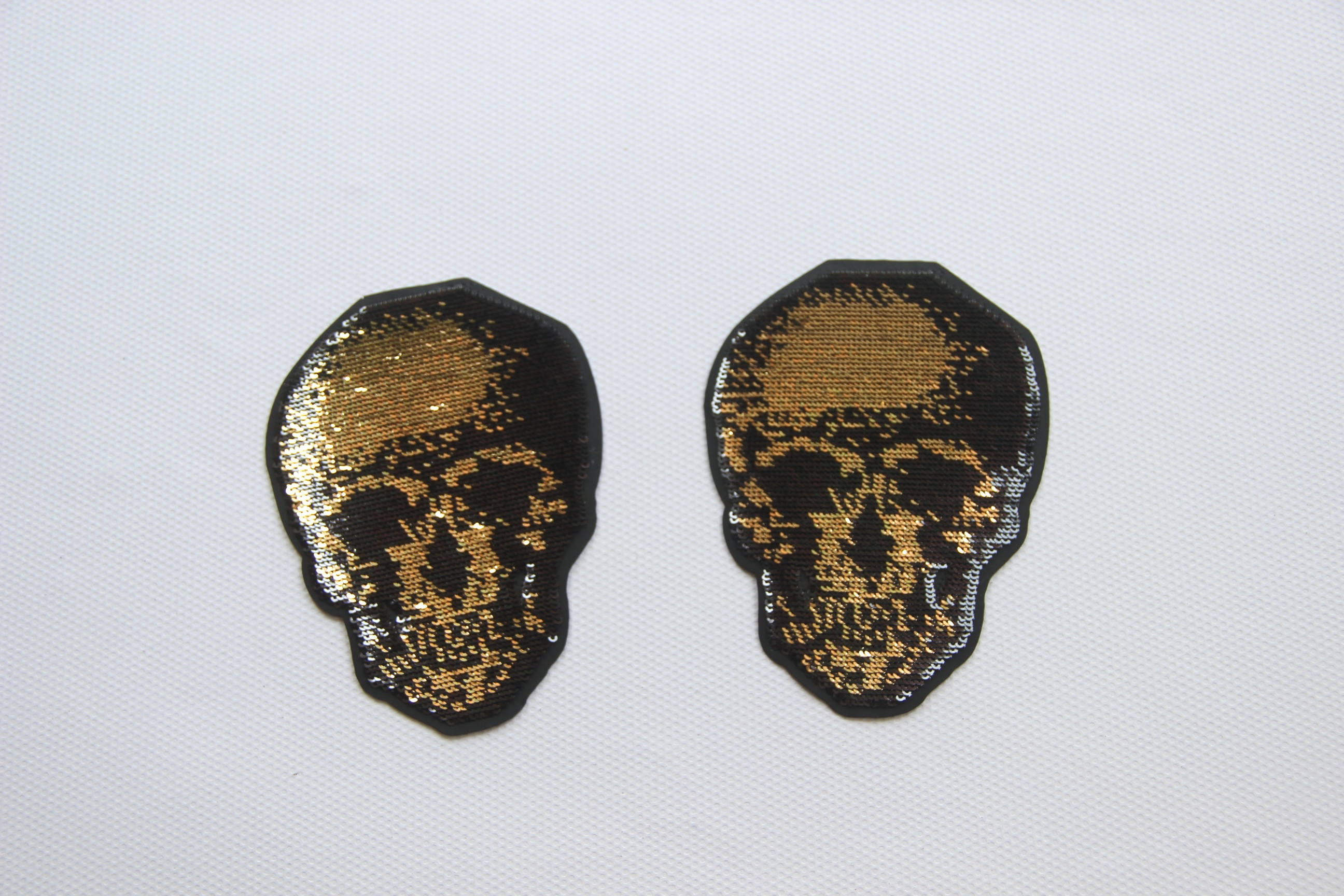 Skull Sequined Applique Patchesvintage Sequins Skull Patch - Etsy