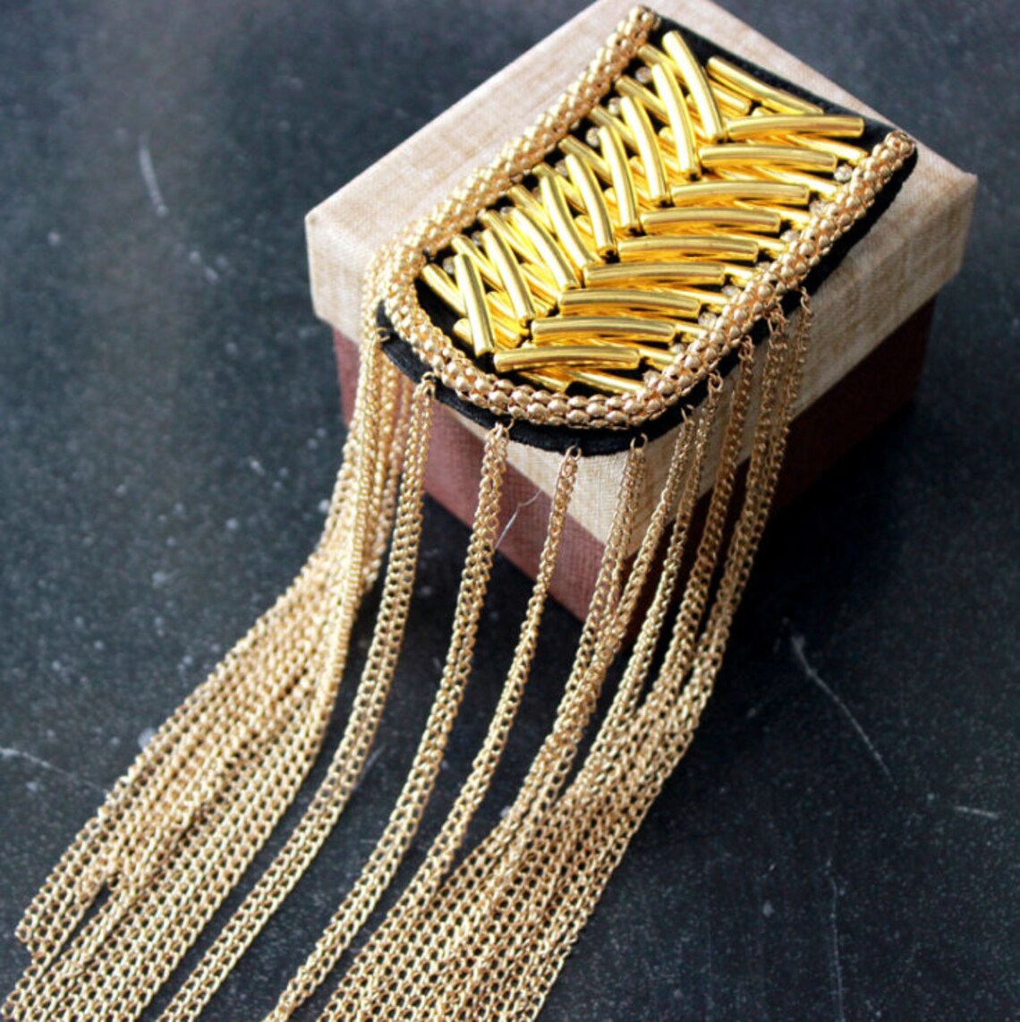 A Pair of Gold or Silver Tassels Epaulet,handmade Shoulder Pad,gold ...