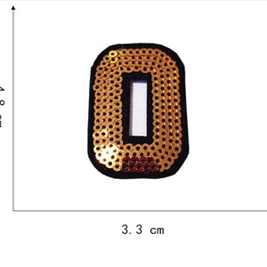 Gold Letter or Number Sequined Iron on Applique Patch,sequins Iron on ...