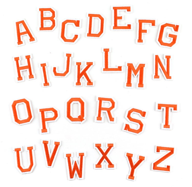 Orange Embroidered Iron on Letters Applique Patchiron on Name - Etsy