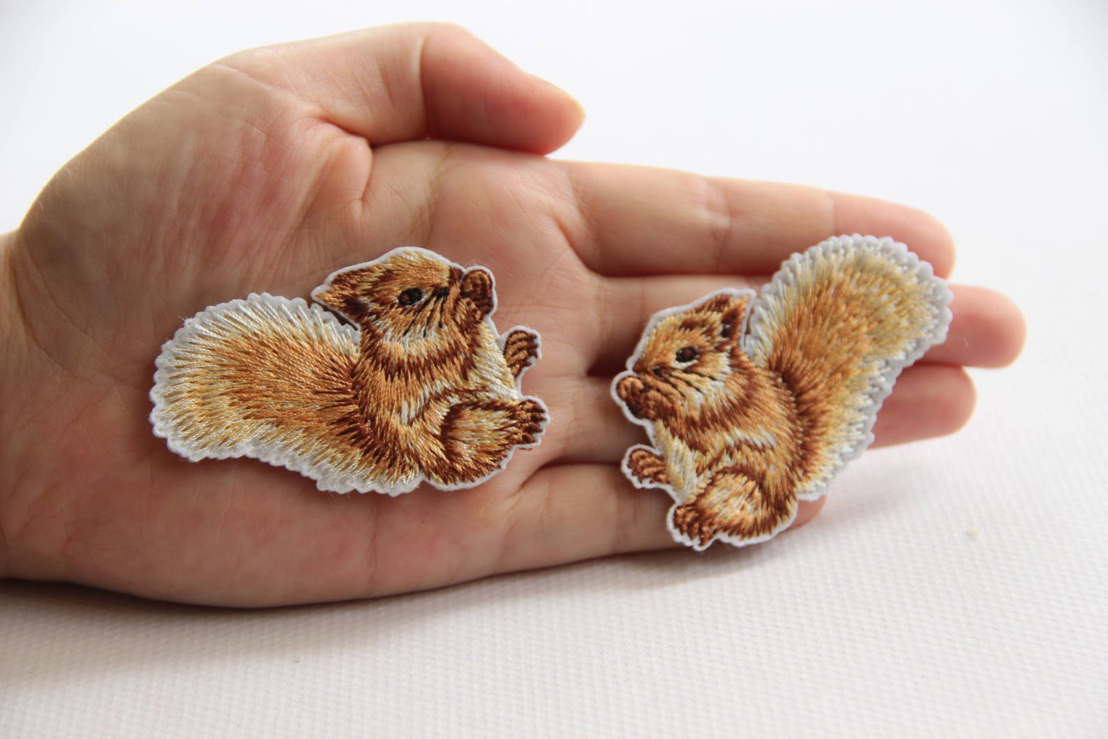 A Pair Squirrels Embroidery Iron on Applique - Etsy