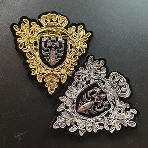 Delicate Gold Scarab Embroidered Applique Patch,embroidery Crown Patch for Clothing or Dress ...