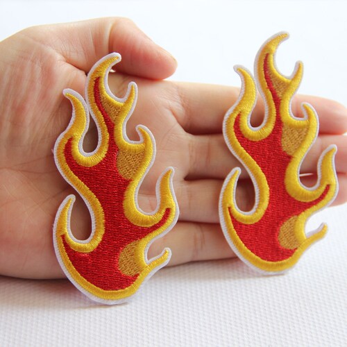 One Pair of Flame Embroidered Applique Patchembroidery Iron - Etsy