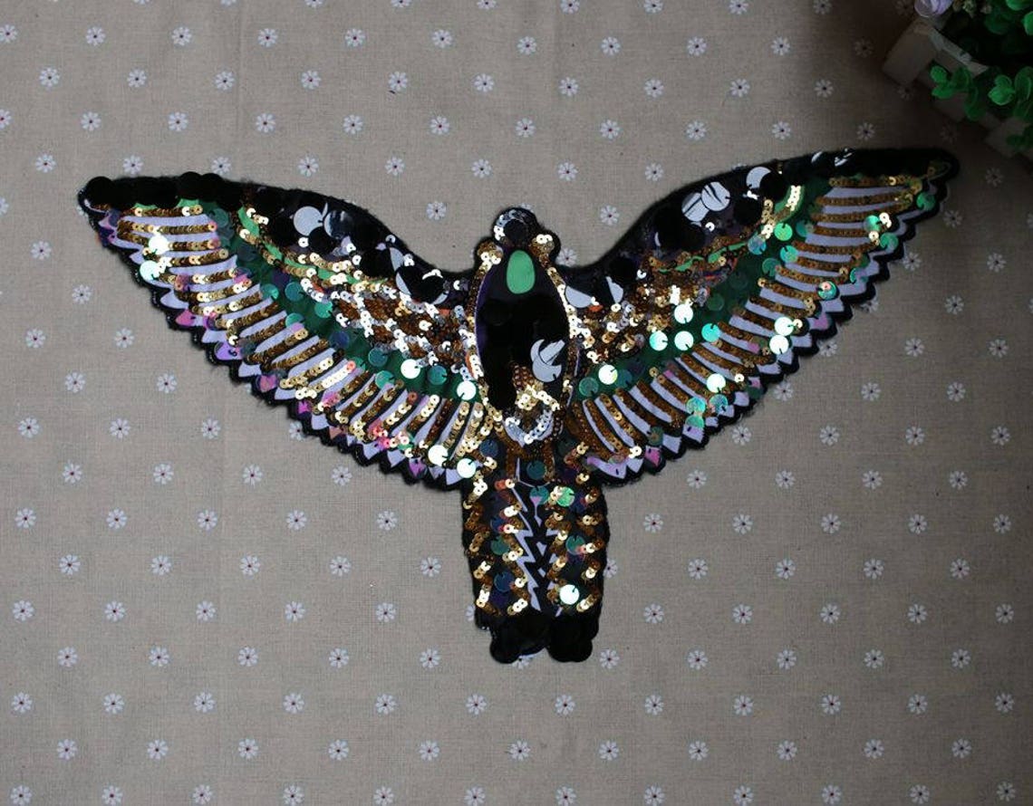 Flying Eagle Sequined Applique Patchpaillette Patchsequins - Etsy