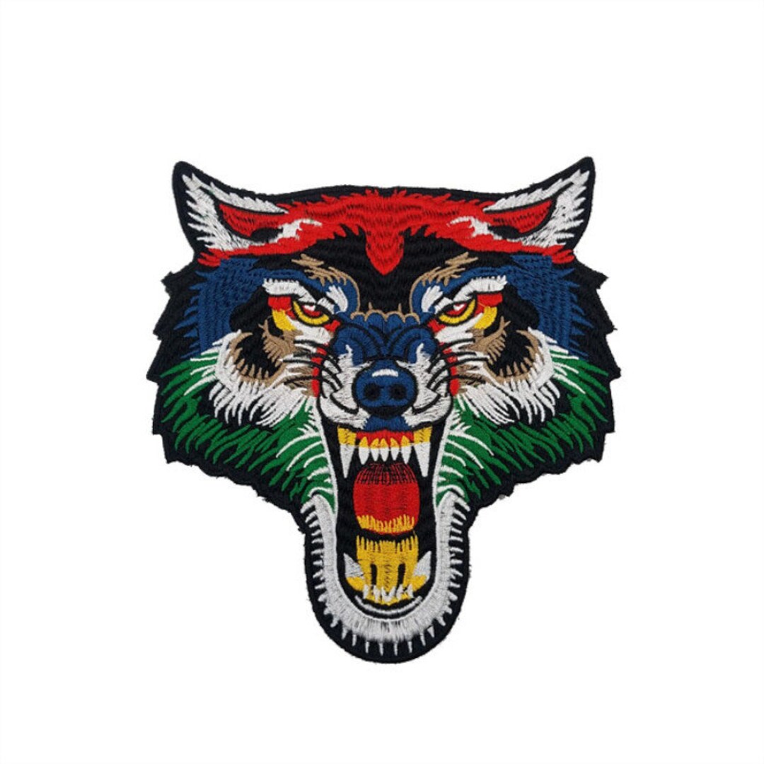 Delicate Wolf Head Embroidery Applique Patch,embroidered Wolf Patch ...