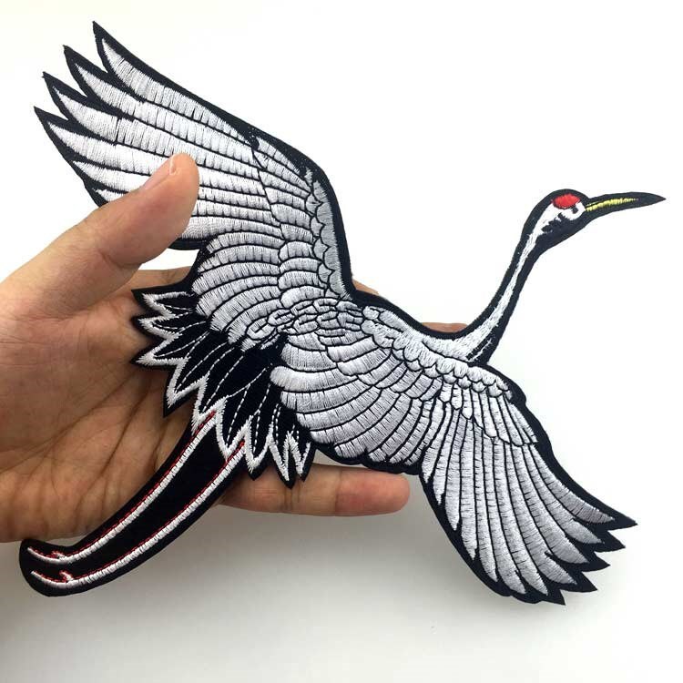 A Pair of Embroidered Flying Cranes Iron on Applique - Etsy