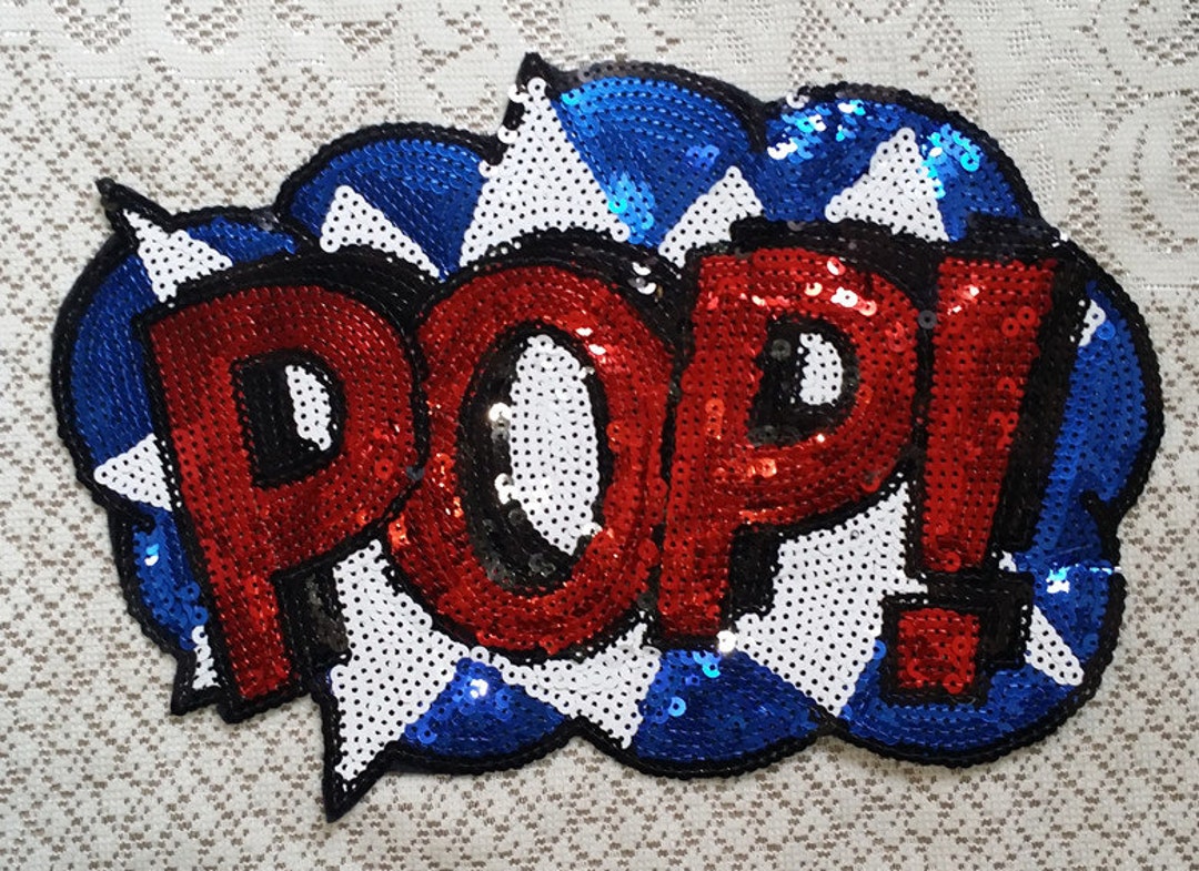 POP Letter Sequined Embroidery Applique Patch,paillette Patch,sequins ...