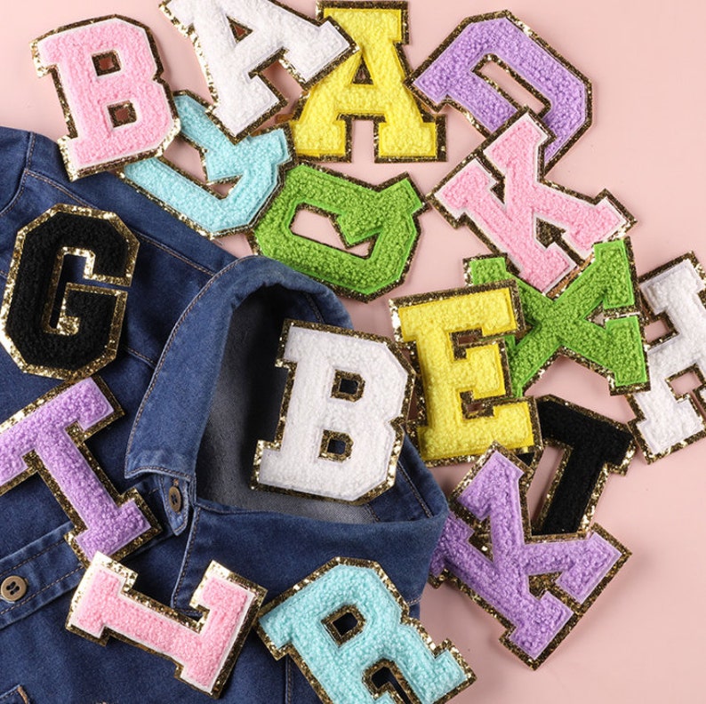 Colorful Embroidered Letter Iron on Applique Patch,embroidery Name ...