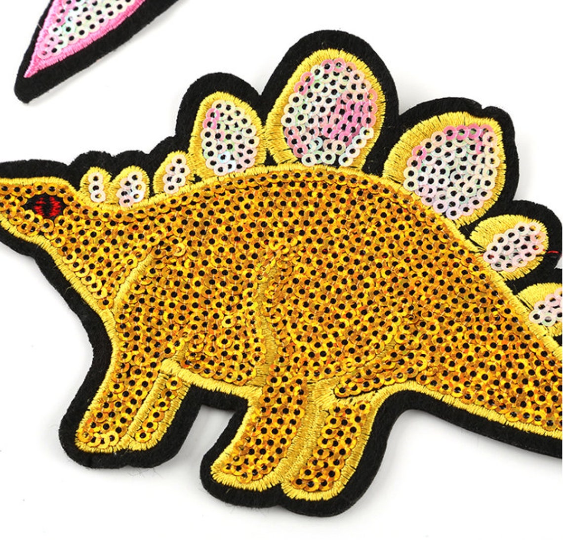 5 Pieces Dinosaur Embroidery Sequined Applique Patch,sequins Patch ...