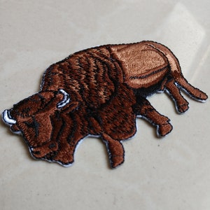 Bison Embroidered Iron on Applique Patch,embroidery Bison Patch for T ...